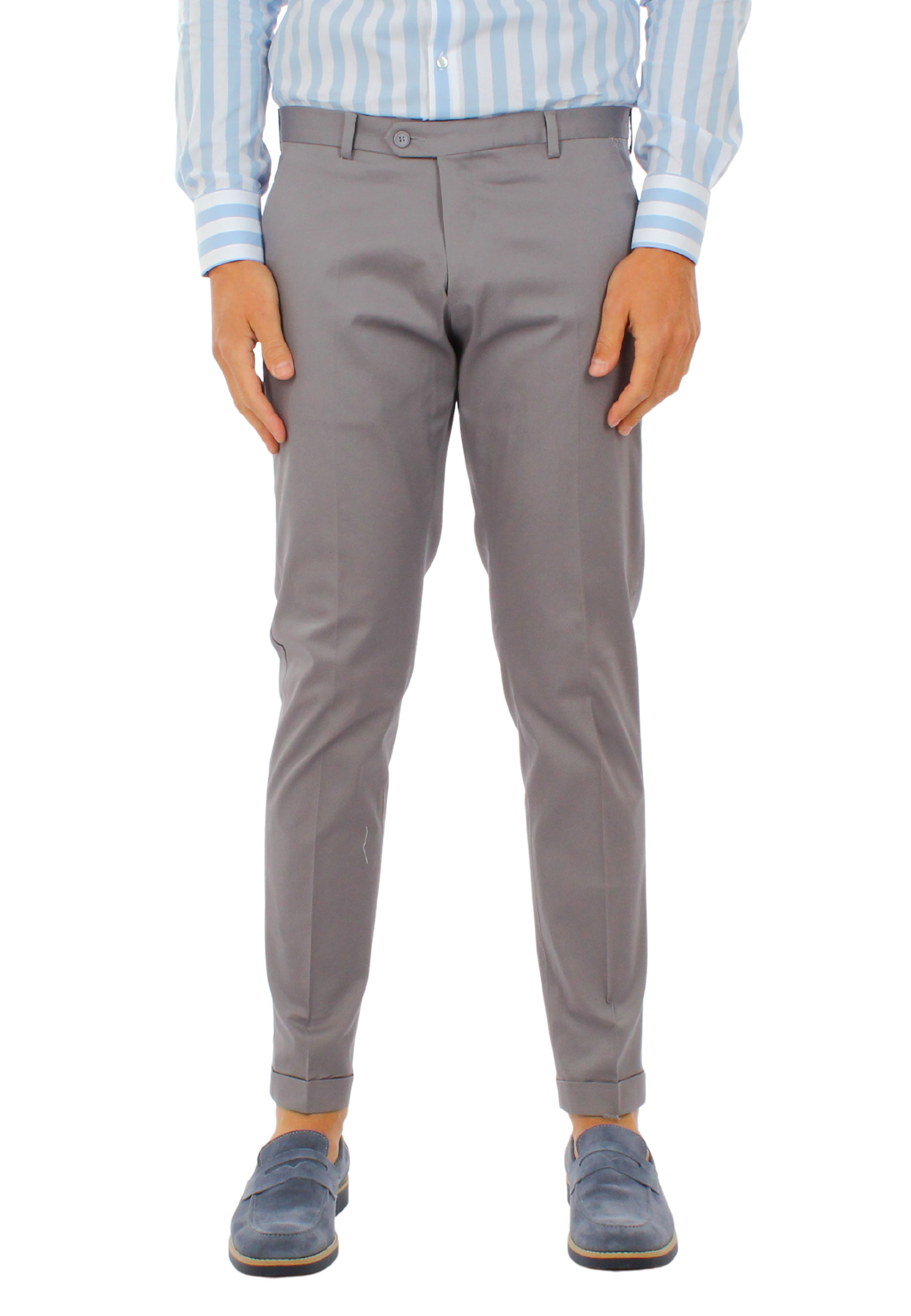 Pantaloni Uomo Eleganti Slim Fit Cotone Leggeri Pantalone Made in Italy ...