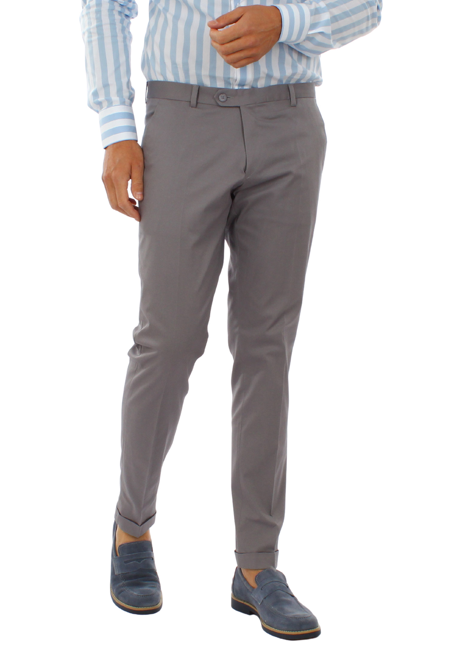 Pantaloni Uomo Eleganti Slim Fit Cotone Leggeri Pantalone Made in Italy ...