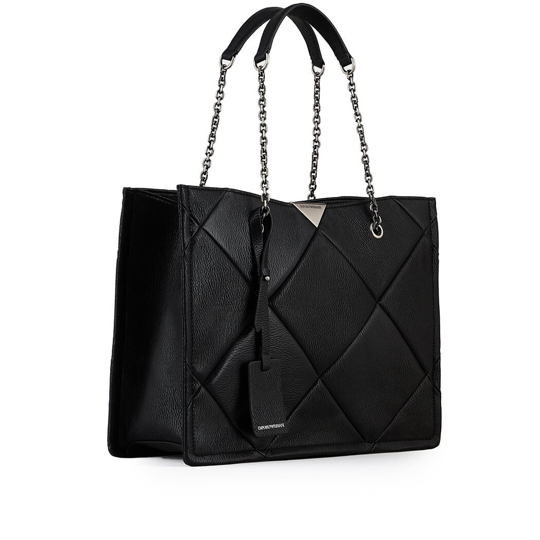 Women's Accessories Emporio Armani Black Quilted Shopping Bag FW2020 | eBay